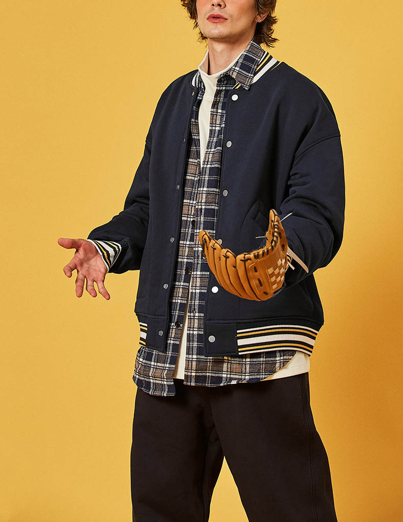 Custom Men's Polar Fleece Varsity Jacket - Profoundgarment